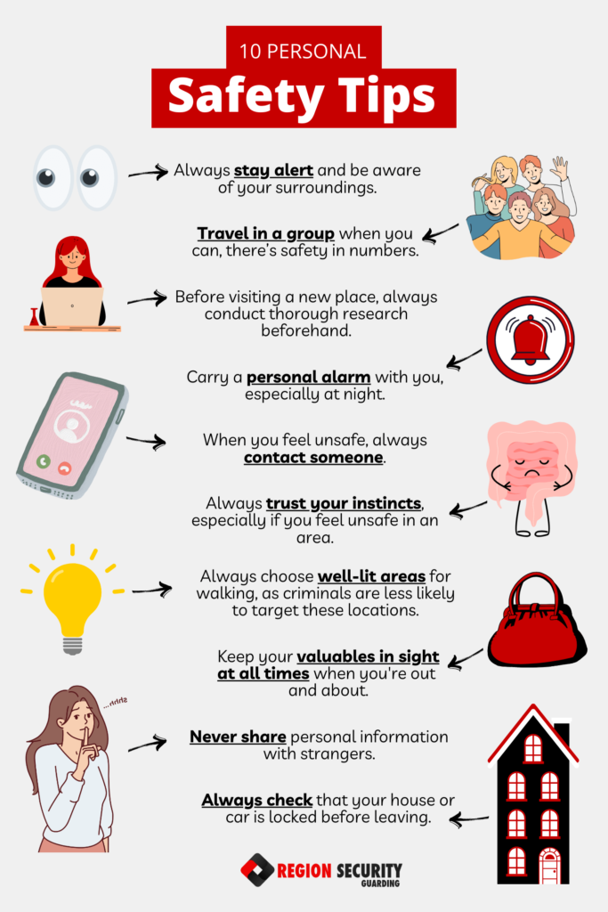 Top 10 Personal Safety Tips | Region Security Guarding